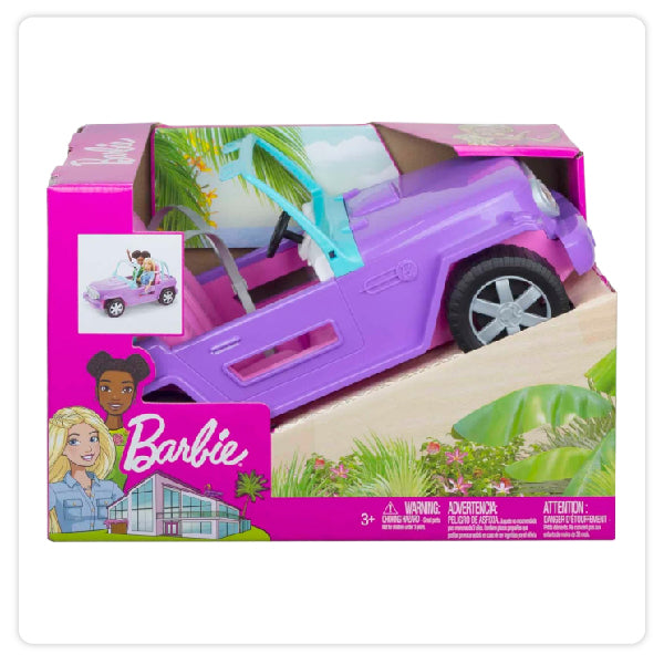 Mattel Muñeca - Barbie Jeep Vehiculo Todoterreno Morado – Hakoo box